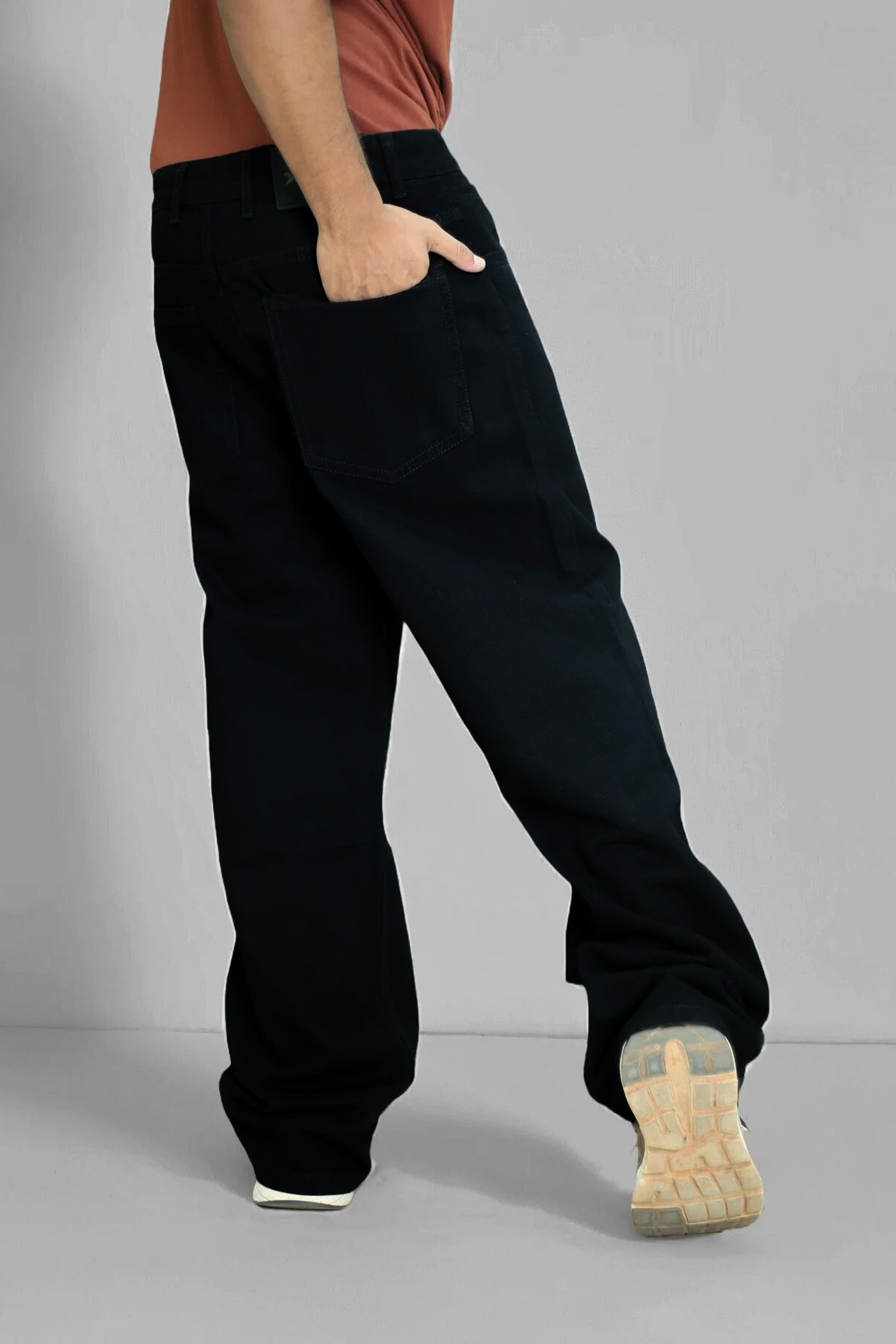 Fire Boat Wide-Leg Baggy Jeans – Plain Design – suryasilksonline.com